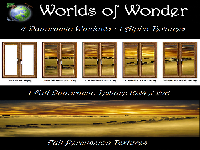 Second Life Marketplace - WoWScape 5 Panoramic Window Textures